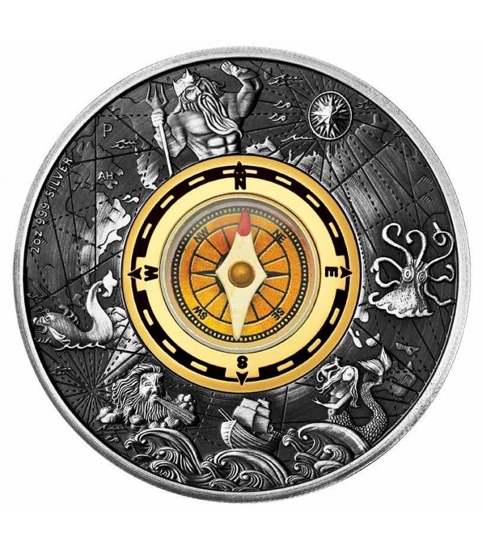 Compass 2017 2oz Silver Antiqued Coin