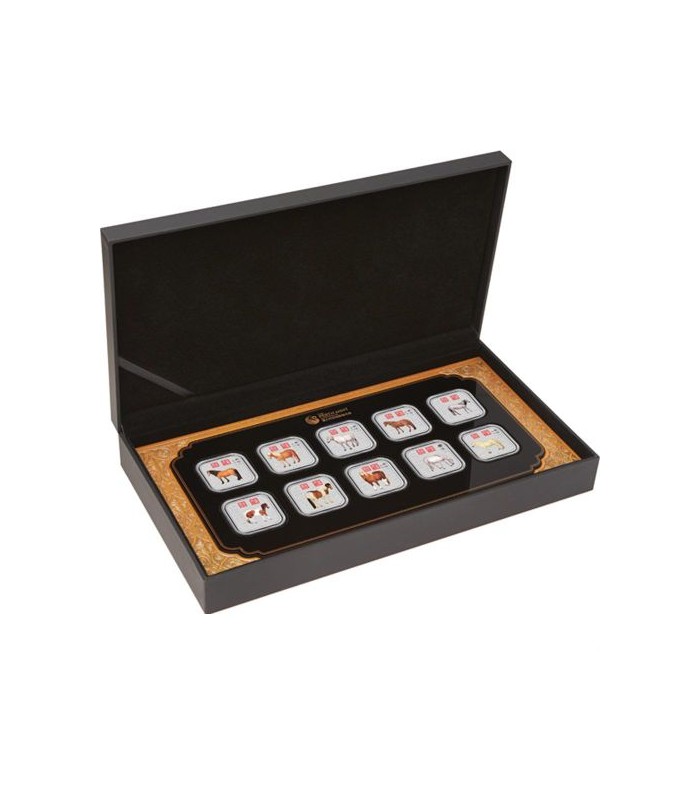 Horse 1oz Silver Square Ten-Coin Collection-2014