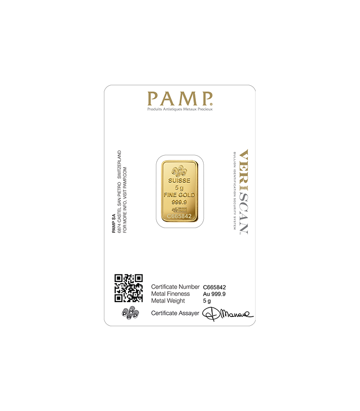 Pamp 5 gm gold bar